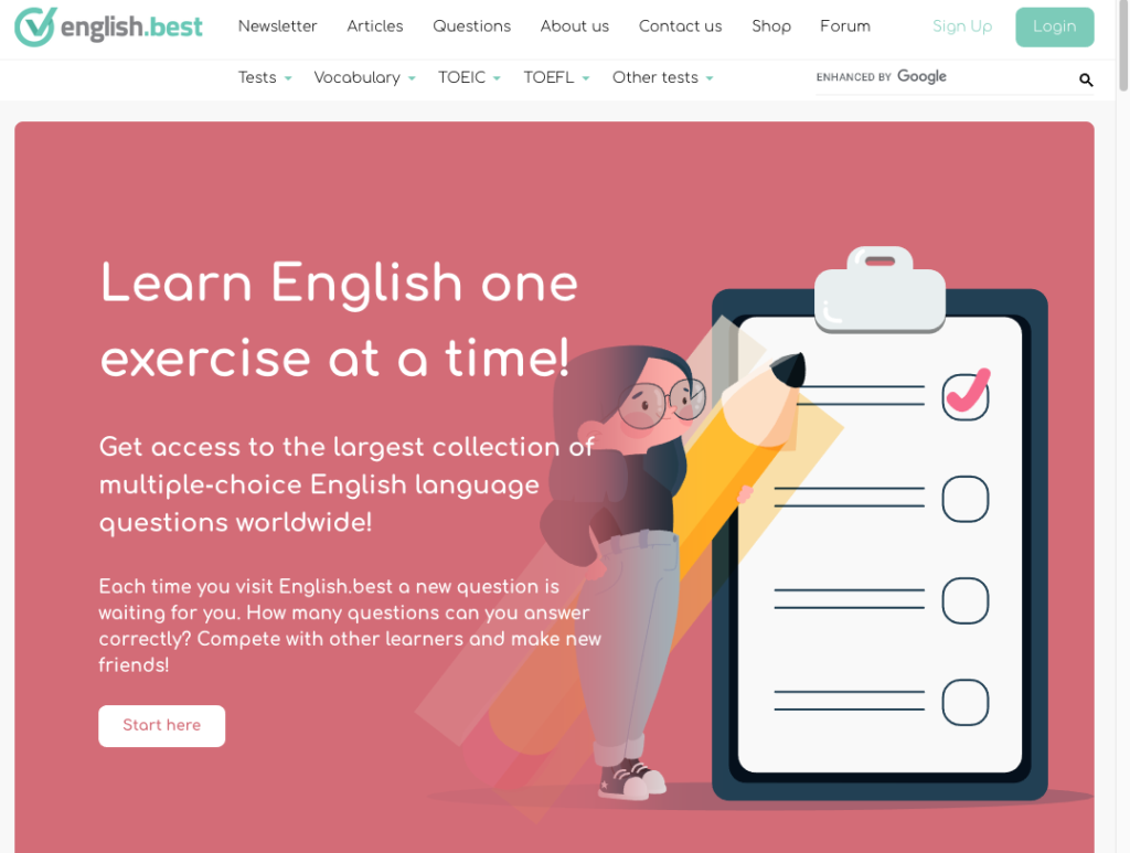 EnglishBest 英文學習網站，測驗文法單字！準備多益托福考試必備網站 – 全民學英文