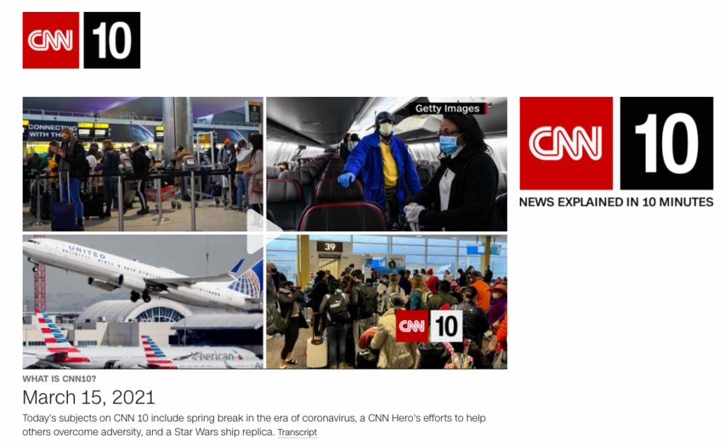 CNN10 | 訓練英文聽力的線上英文新聞網站，10分鐘影片含逐字稿！ – 全民學英文