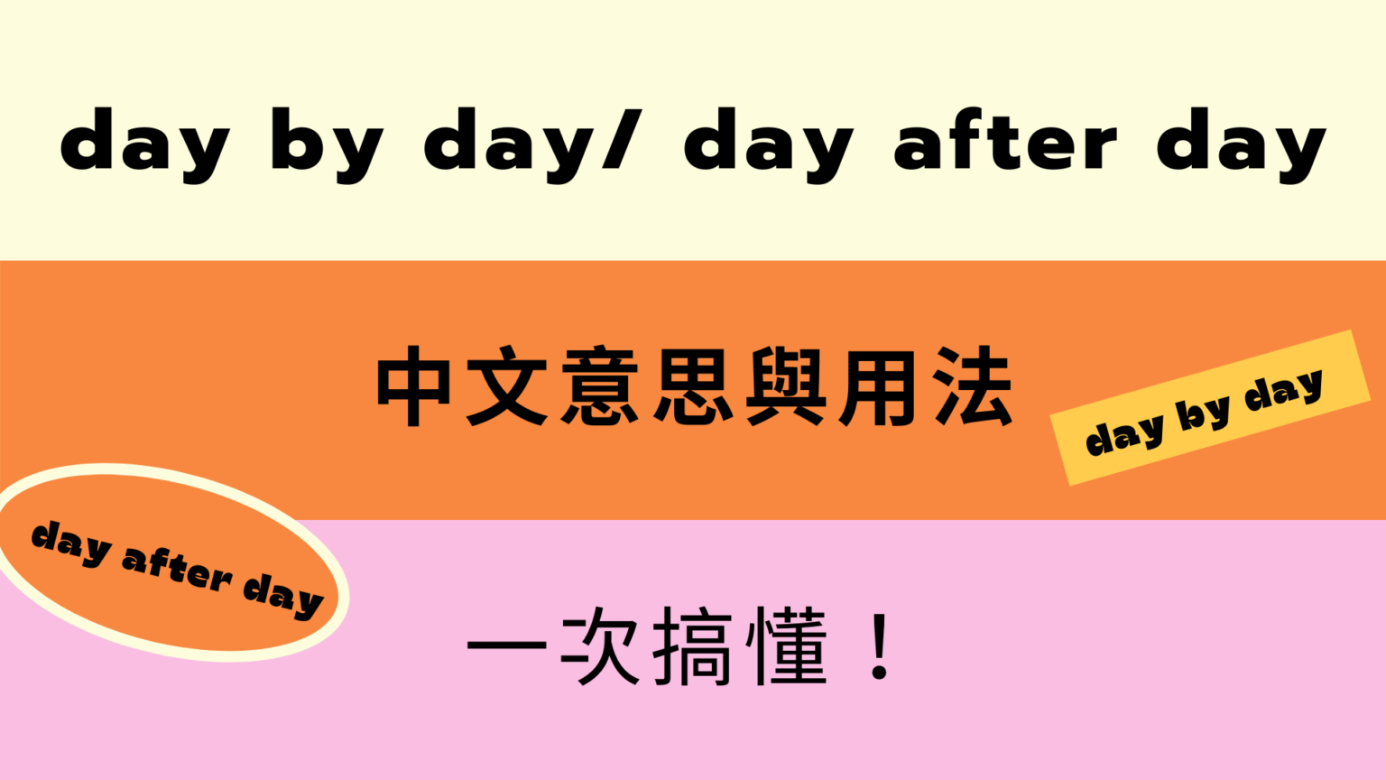 英文 day by day/ day after day 中文意思與用法差異！教學 – 全民學英文